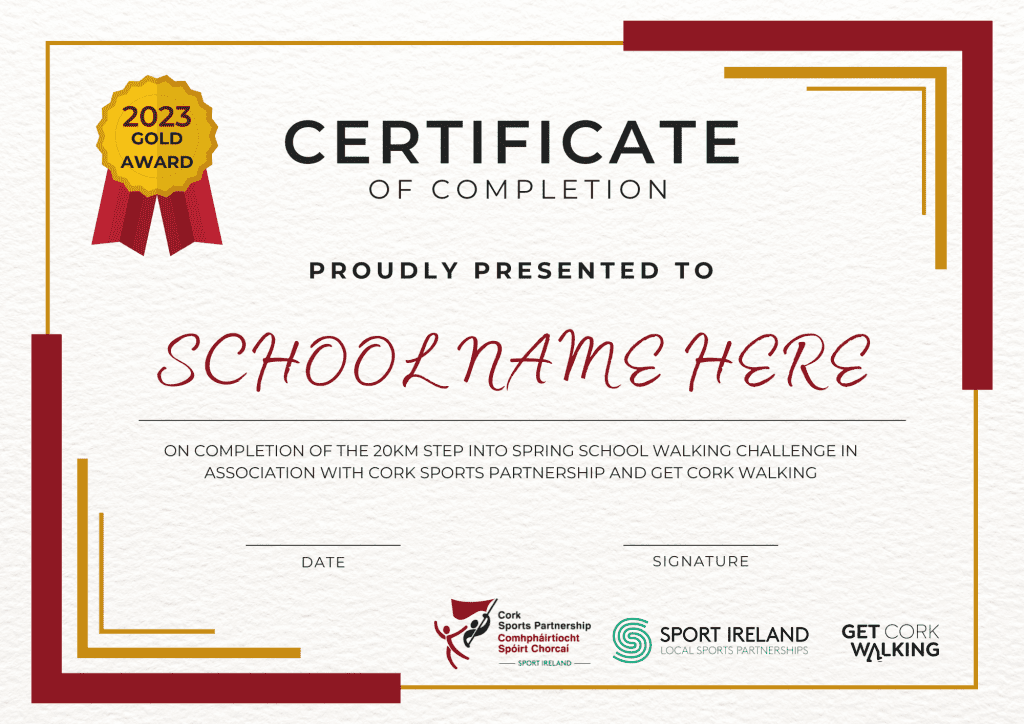 Step Into Spring Schools Walking Challenge 2023 | Cork Sports Partnership
