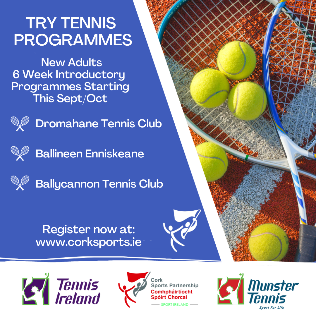 Adult Try Tennis Programmes Sept 2023 | Cork Sports Partnership
