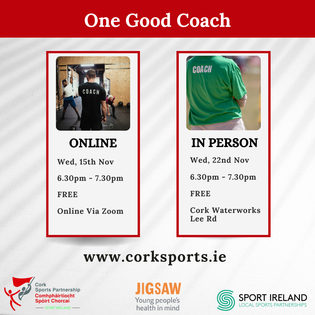 One Good Coach Workshops Nov 2023 | Cork Sports Partnership