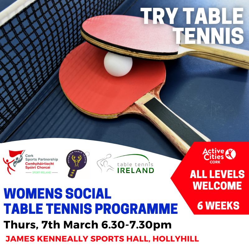 Women's Try Table Tennis Programme | Cork Sports Partnership