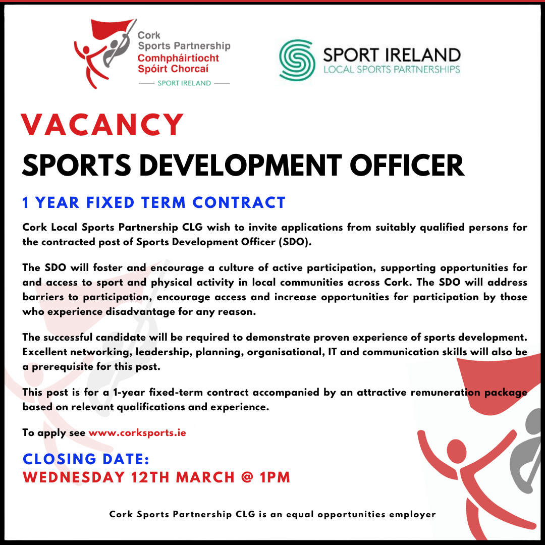 Sports Development Officer | Cork Sports Partnership
