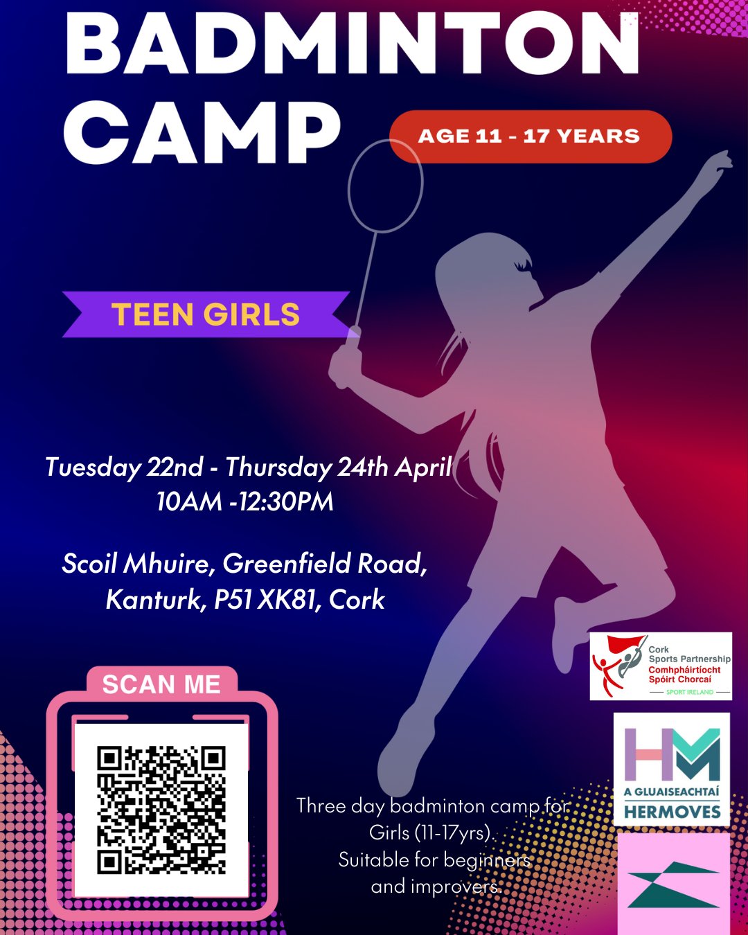 Teen Girls Badminton Easter Camp 2025 | Cork Sports Partnership